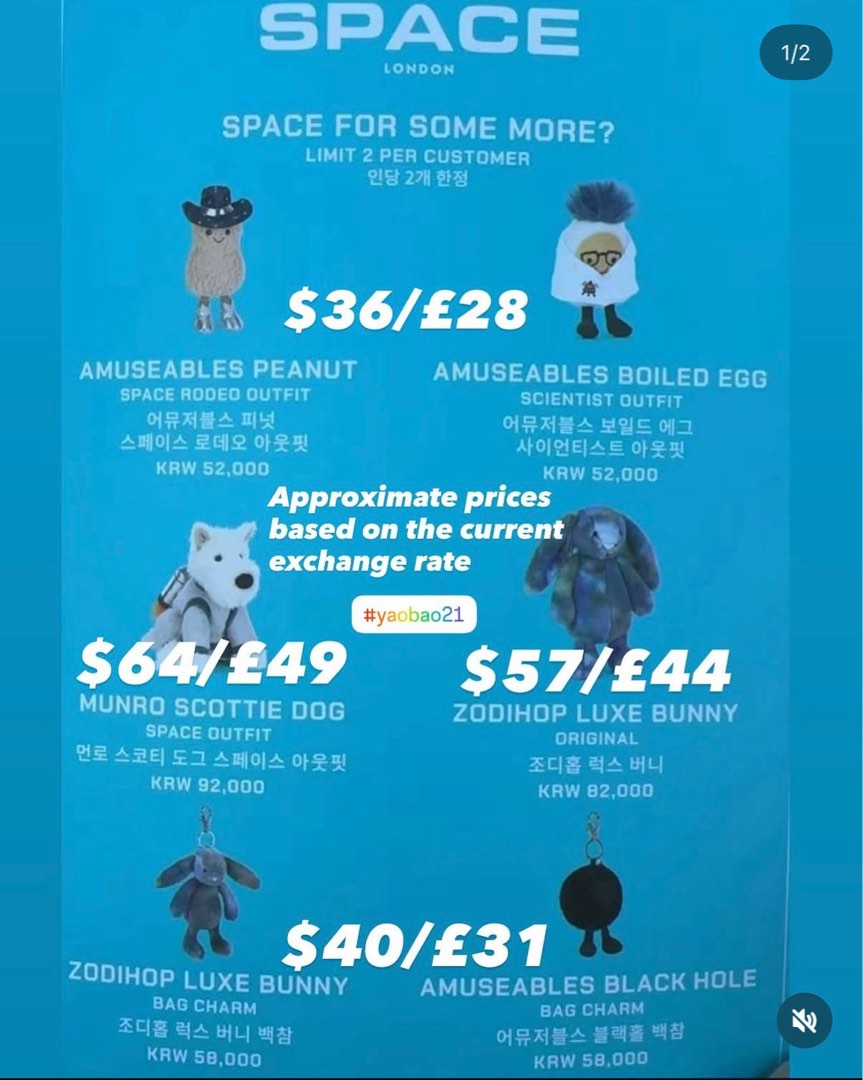 [PREORDER - Mail out on 2 Jan! Mailing included!] Korea Space Jellycat ...