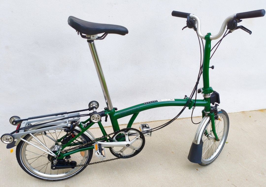 Ridea Brompton M6R 2021 British Racing Green (C-Line Explore) trifold folding bike foldable ...
