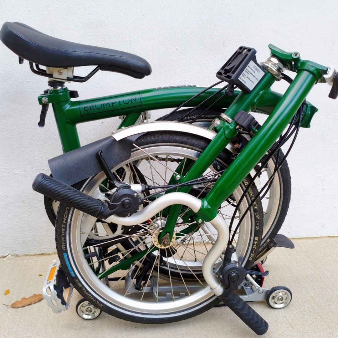 Ridea Brompton M6R 2021 British Racing Green (C-Line Explore) trifold folding bike foldable ...