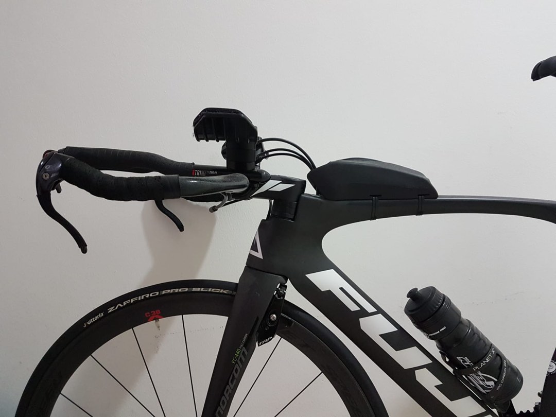 Triathlon bike Fuji full carbon fiber TT Size 53 profile simano 105 ...