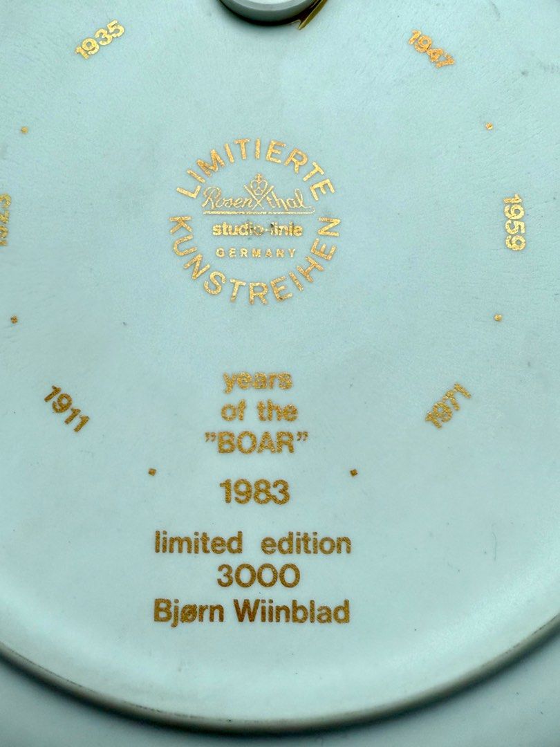 Rosenthal Studio-Linie Bjorn Wiinblad Limited Edition Year of the Boar ...