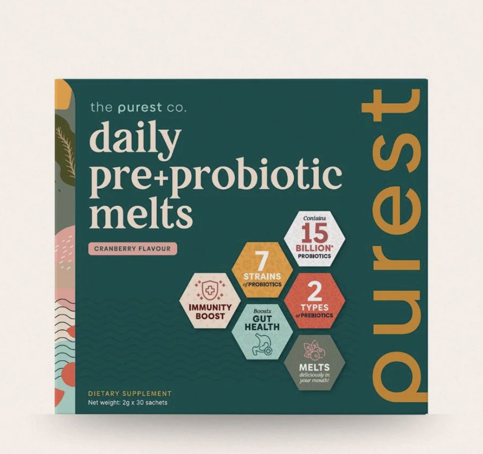 The Purest Co. Daily Pre+Probiotic Melts - Cranberry Flavour, Health ...
