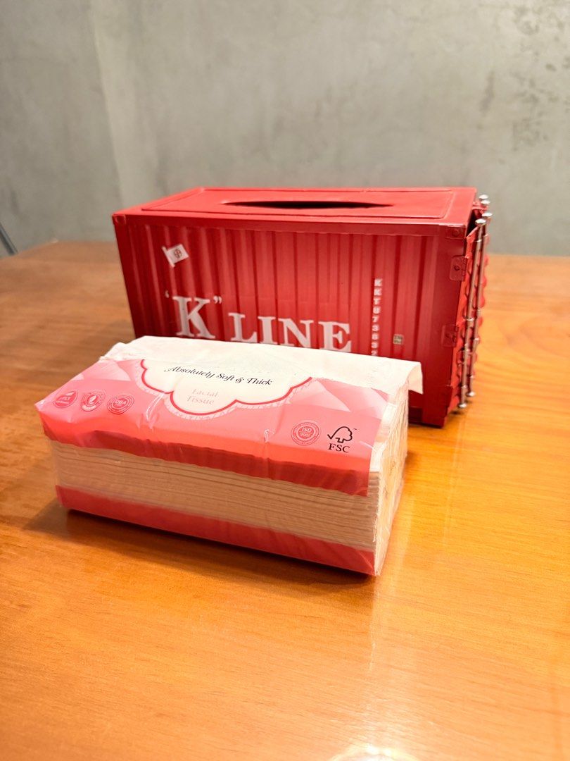 Unique Red K Line Container Tissue Box / Holder - industrial style ...