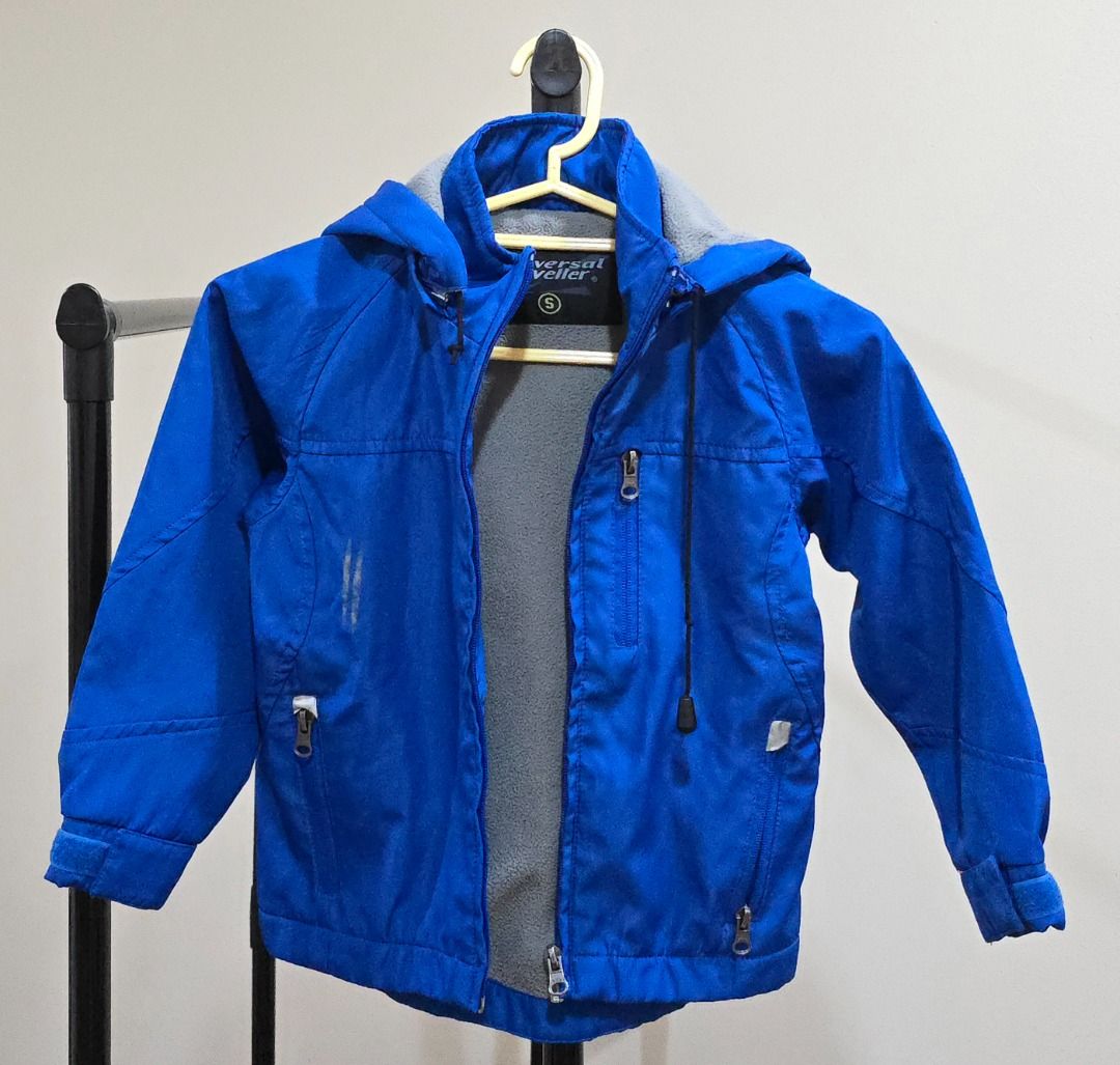 Universal Traveller blue hooded jacket with detachable hood outer wear ...