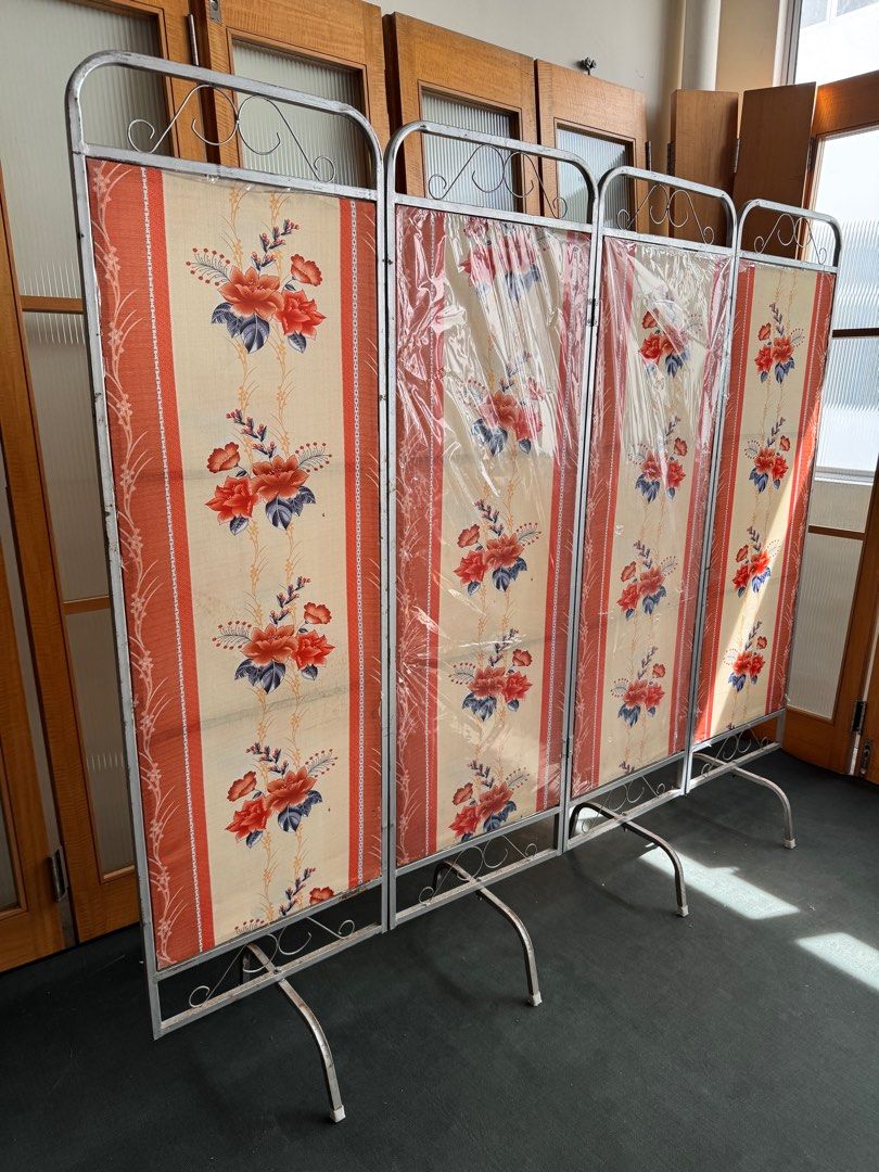 Vintage Old Steel Curtain Folding Divider Partition Pembahagi Besi Lama ...