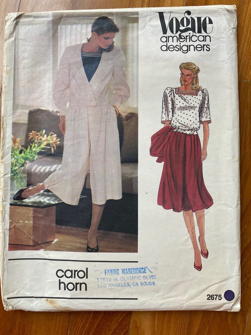 Vogue American Designer Sewing Pattern by Carol Horn, Hobbies & Toys ...