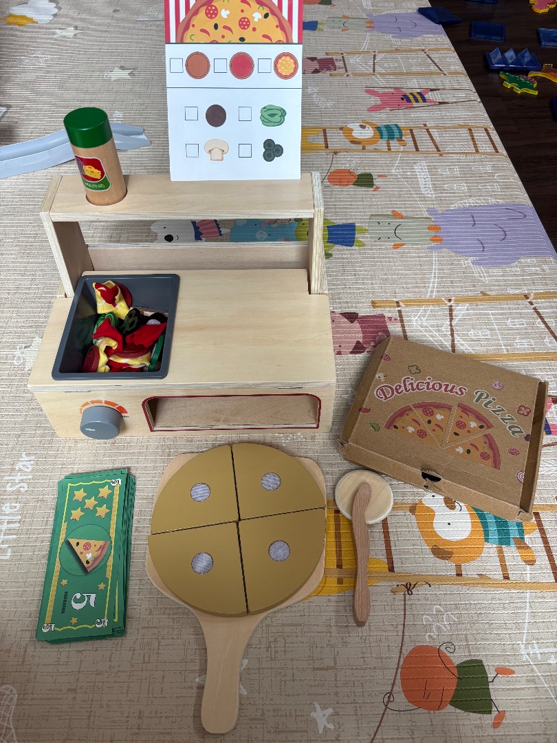 Wooden Pizza Kitchen Set - Pretend Play, Hobbies & Toys, Toys & Games ...