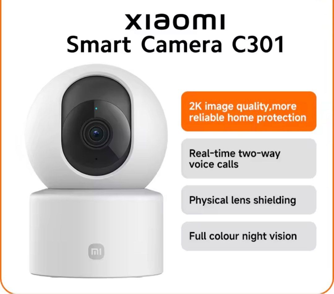 Xiaomi Smart Camera C301 - 2K, Full Color Night Vision, Furniture & Home Living, Security ...