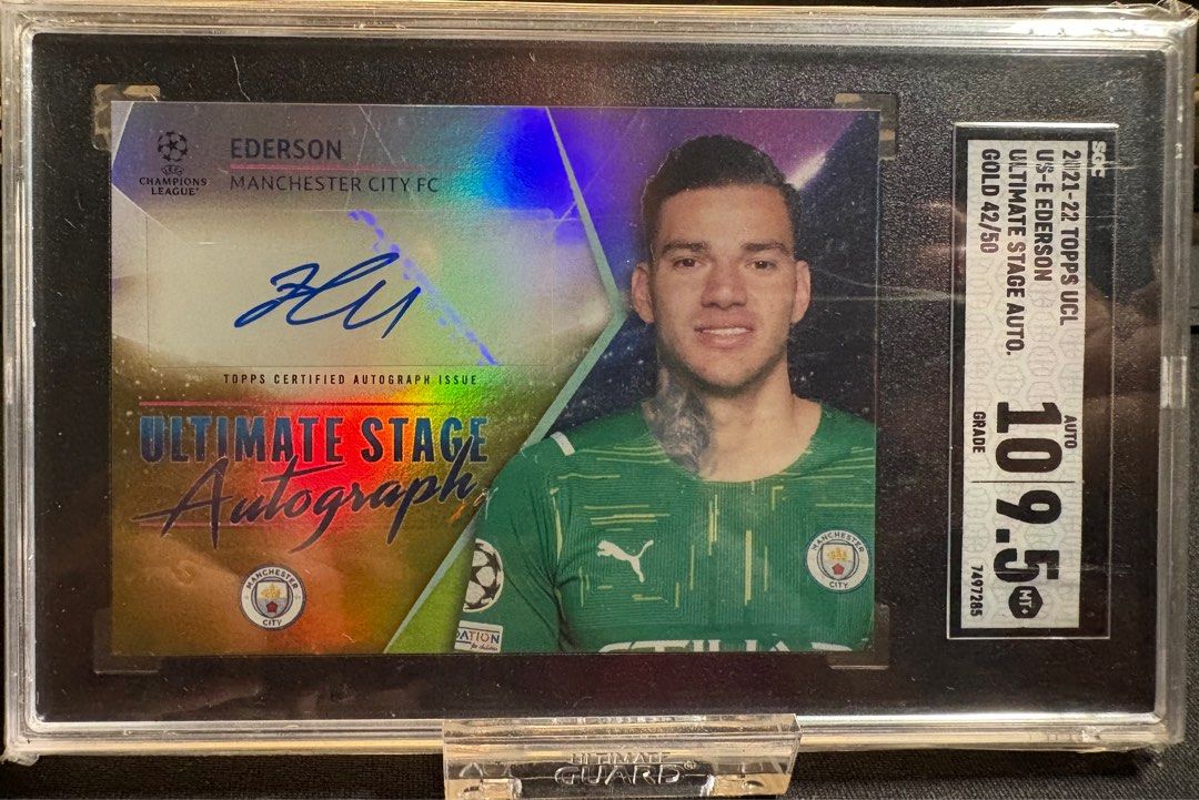 2021-22 Topps UCL Ederson Ultimate Stage Auto Gold 42/50 CGC 9.5 ...