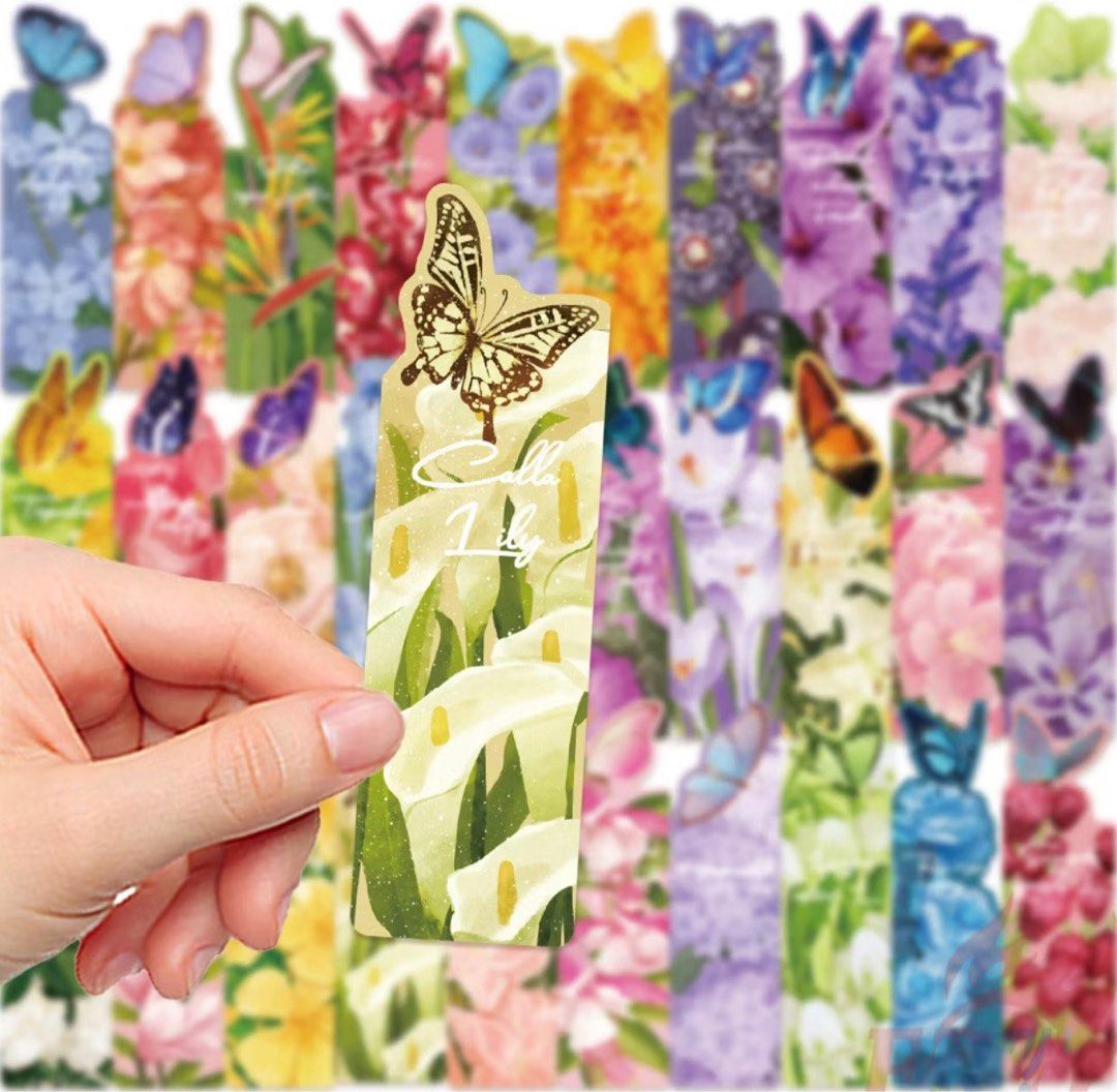 30pcs Flowers & Butterflies Bookmarks, Hobbies & Toys, Stationery ...