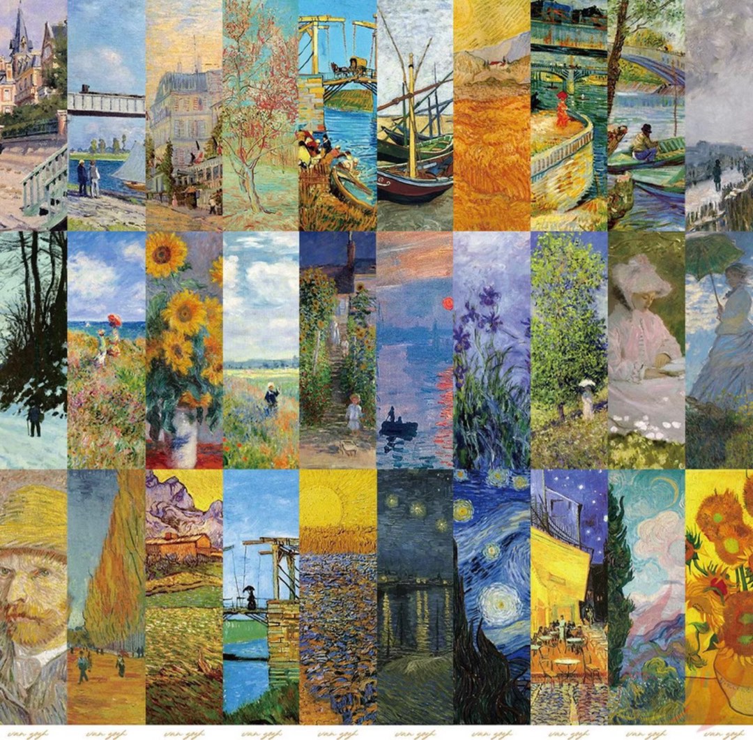 30pcs Van Gogh and Monet Collection Oil Painting Bookmark, Hobbies ...
