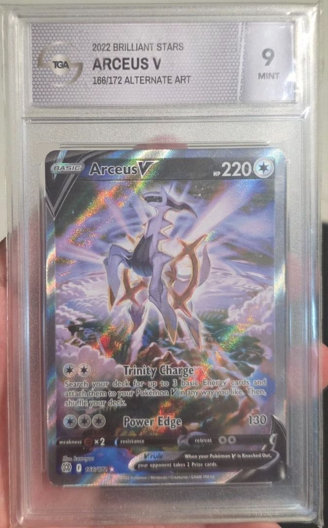 Arceus V #166 AA - Pokemon 2022 Brilliant Stars - TGA 9 Mint, Hobbies ...