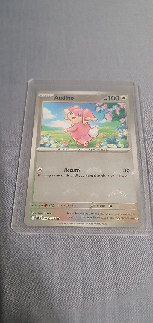 Audino Pokemon Card - Basic, Hobbies & Toys, Toys & Games on Carousell
