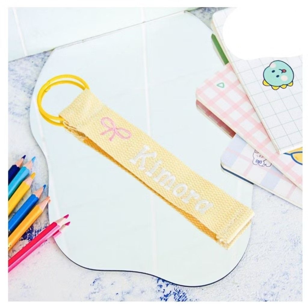 BAG TAG EMBROIDERED EMBROIDERY NAME TAG KEY RING BAG CHARM KIDS GOODY ...