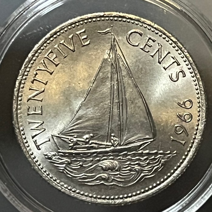 Bahamas 25 Cents Coin 1966 Queen Elizabeth II, Hobbies & Toys ...