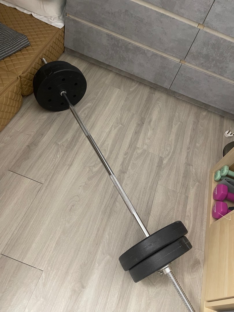 Barbell Set with Weight Plates up to 60kg, Sports Equipment, Exercise ...