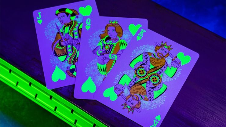 Bicycle Neon Rider Back Green-Glo Deck Playing Cards, Hobbies & Toys ...