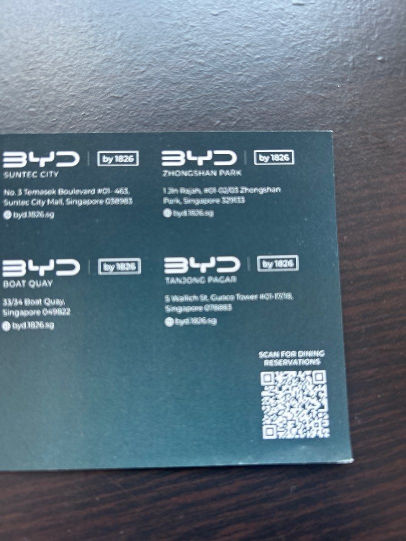 BYD by 1826 Restaurant Vouchers, Everything Else on Carousell