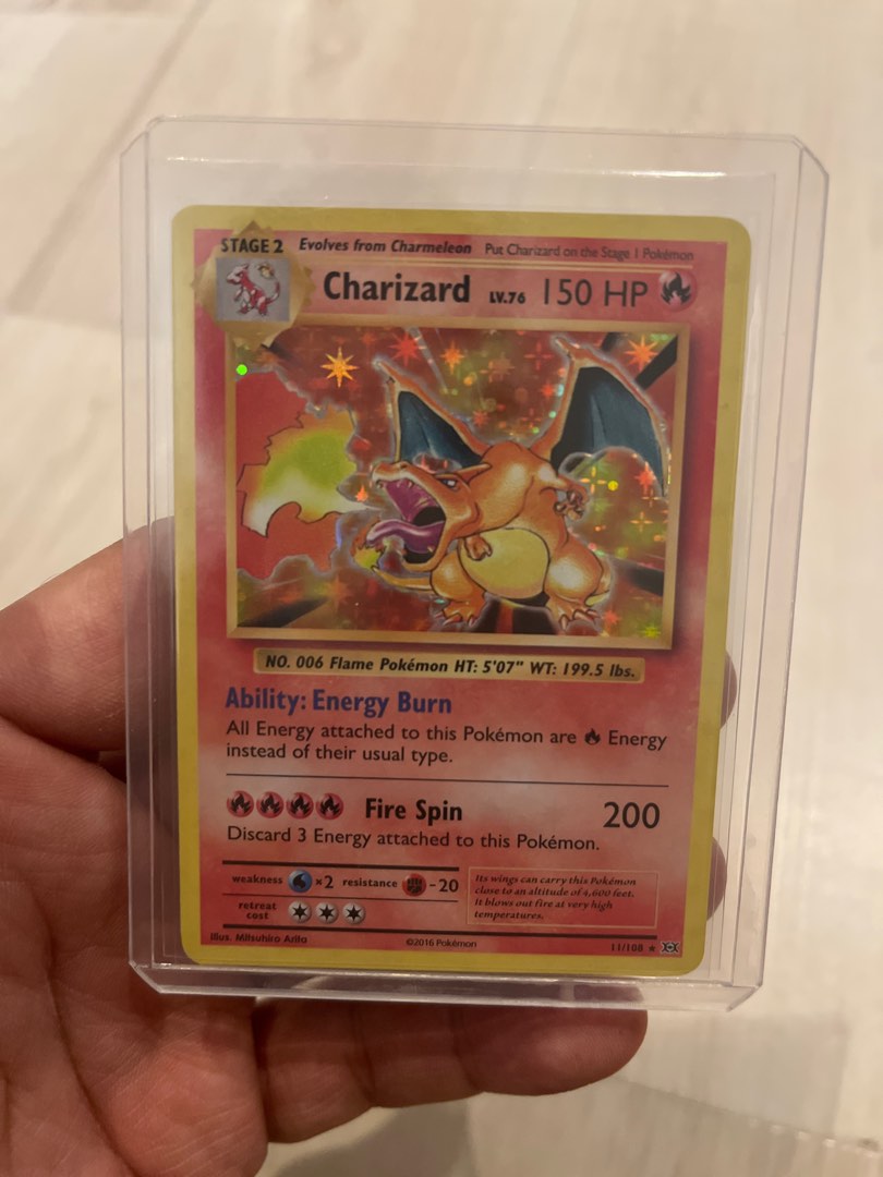 Charizard XY evolution 2016 Pokemon Charizard LV.76 Trading Card ...