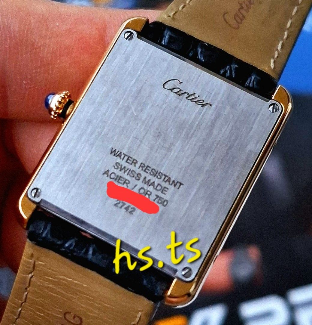 🔥CHEAPEST🔥 18K Yellow Gold Large Cartier Tank Solo 27mm Quartz Sports ...