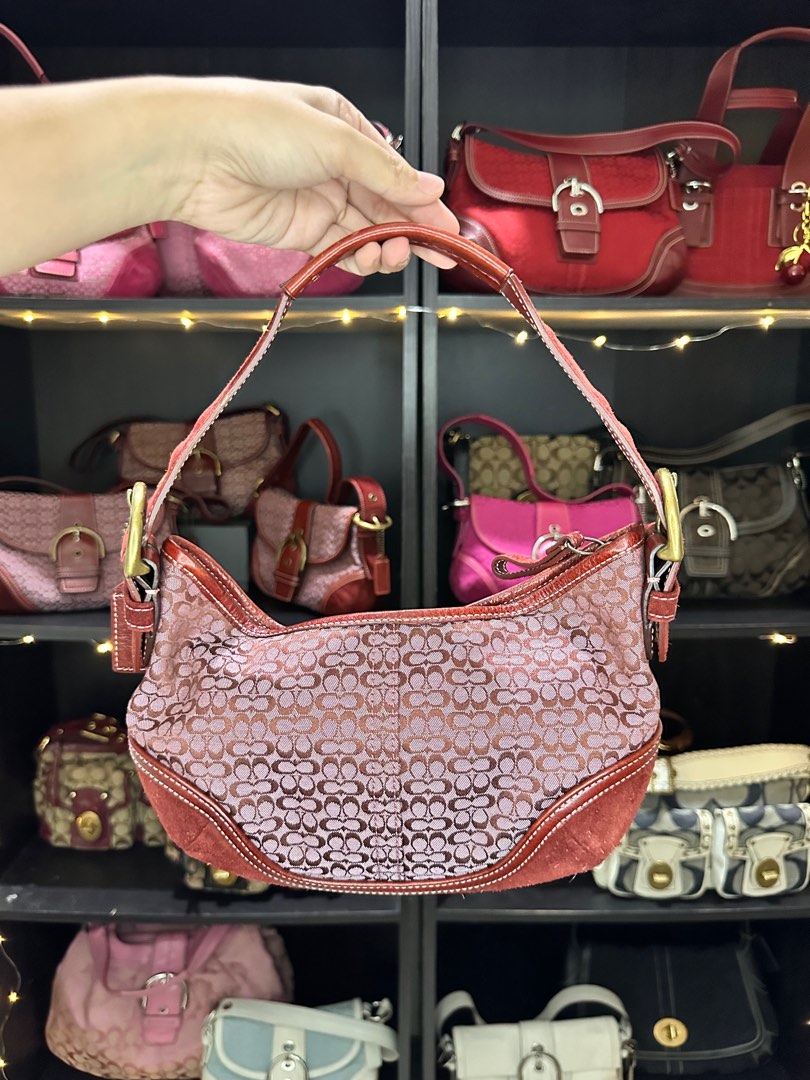 Coach Mini Soho Hobo in Red, Luxury, Bags & Wallets on Carousell
