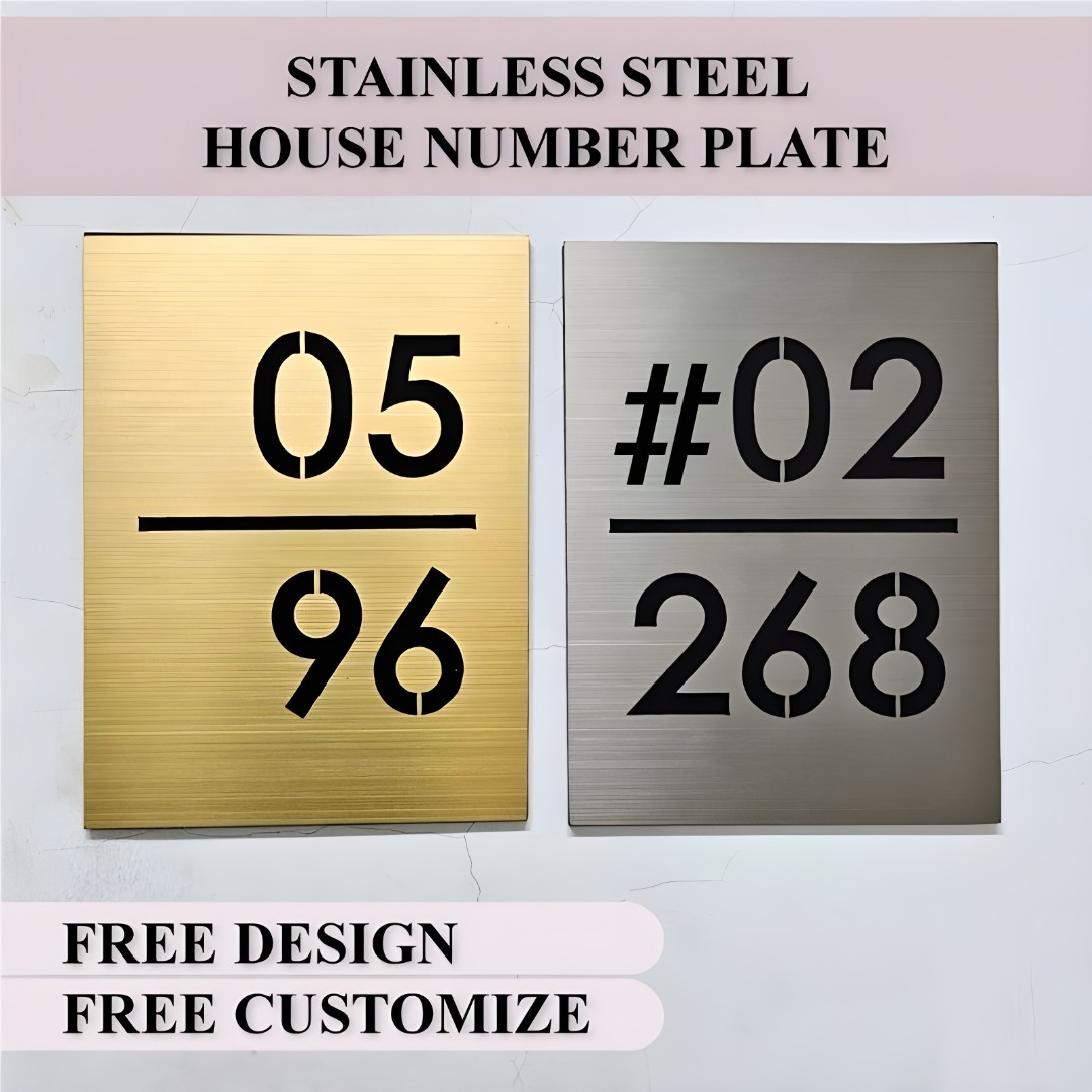 Customised Stainless steel Home HDB Condo Unit Number Door Sign Unit ...