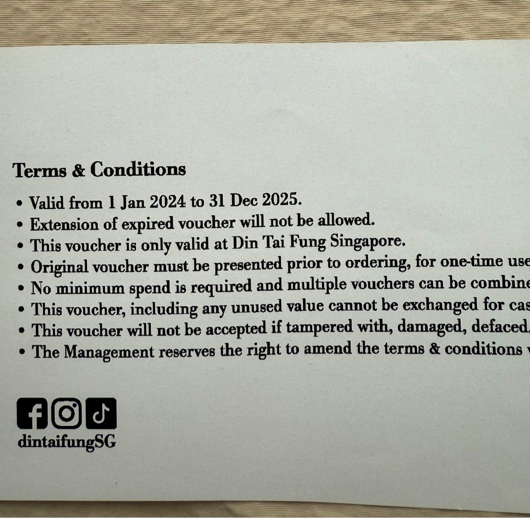 din tai fung voucher, Tickets & Vouchers, Vouchers on Carousell