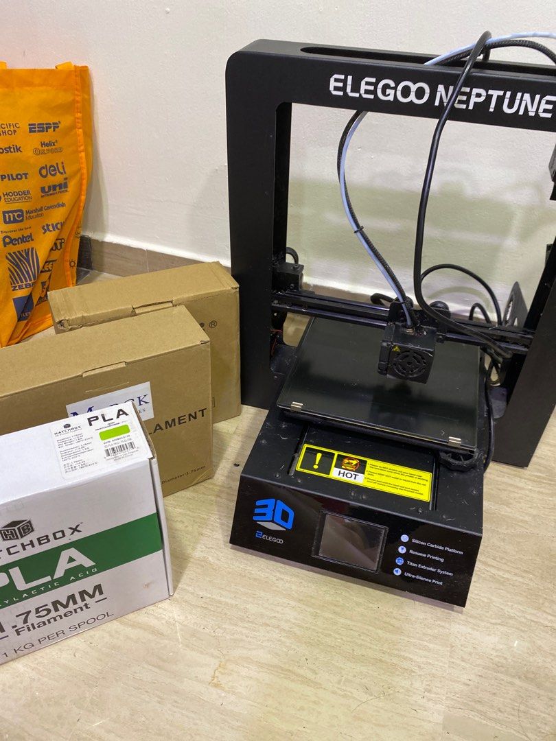 Elegoo Neptune 3D Printer with Filament, Computers & Tech, Printers ...