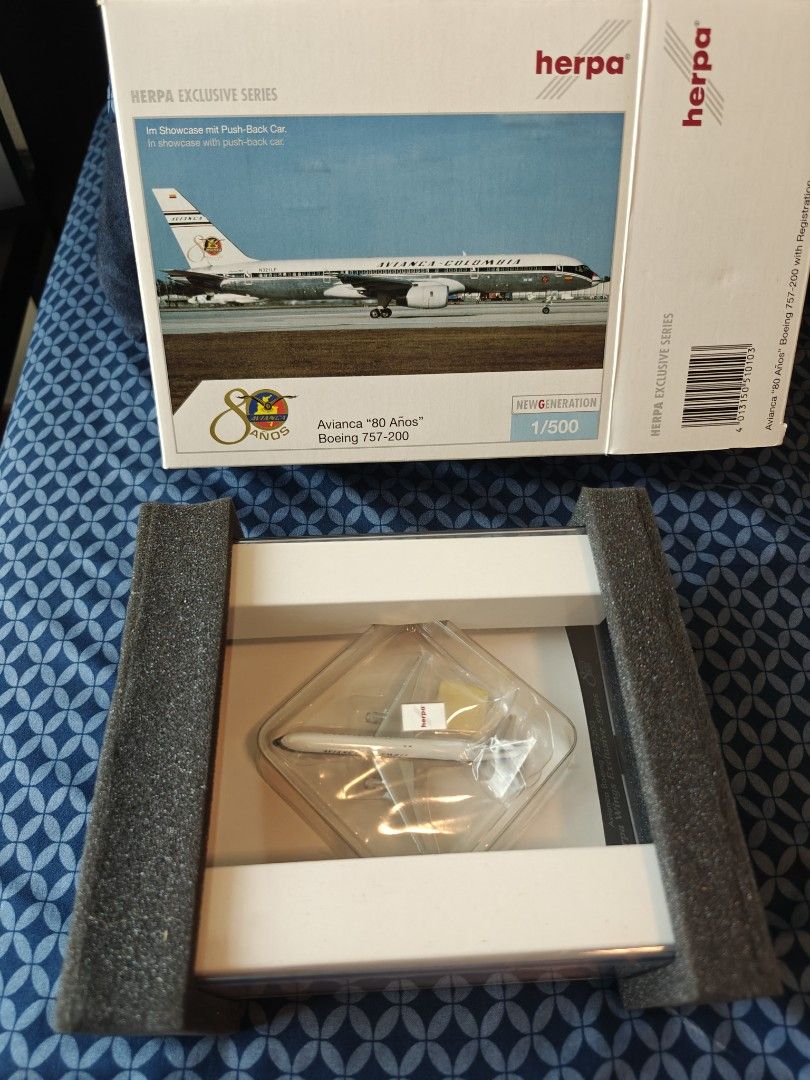Herpa Avianca "80 years anniversary"Boeing 757-200 Model Airplane 1:500 ...