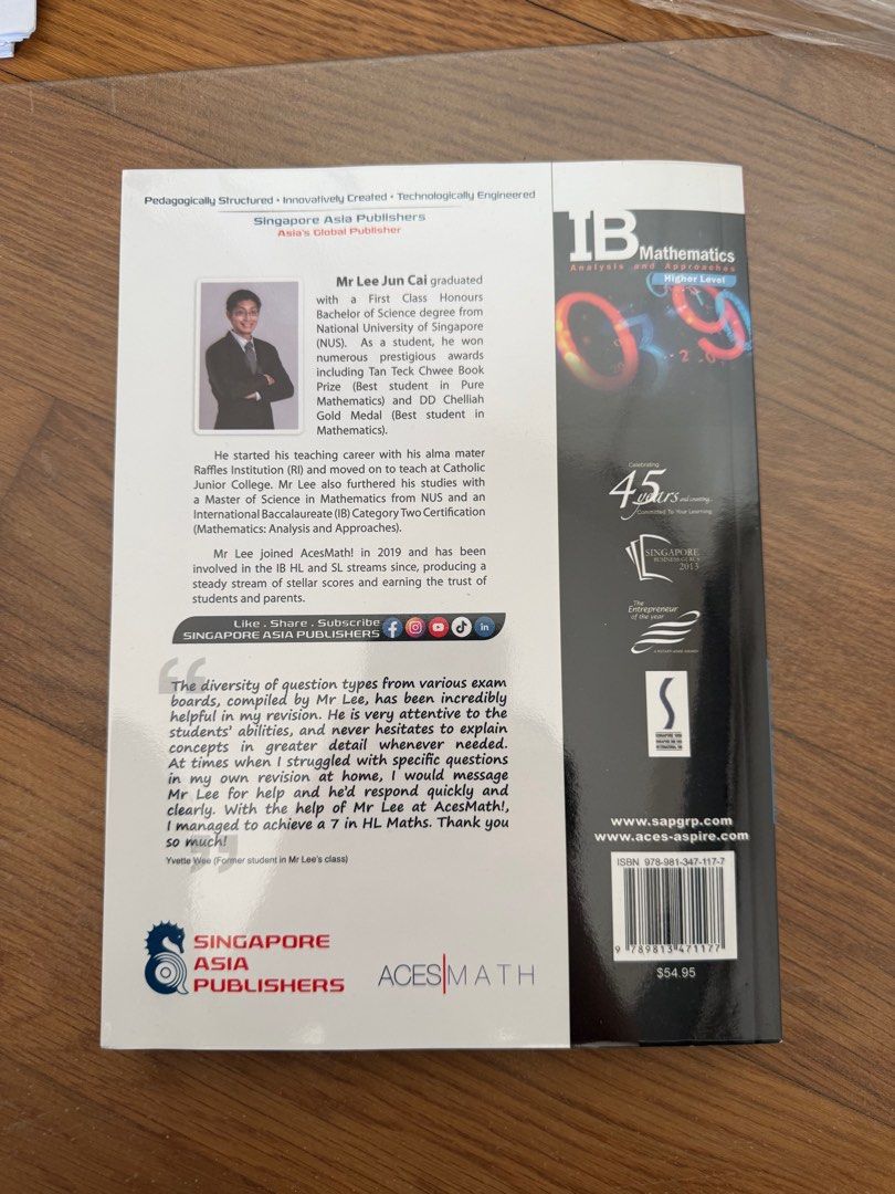 IB Math AA HL Textbook, Hobbies & Toys, Books & Magazines, Textbooks on ...