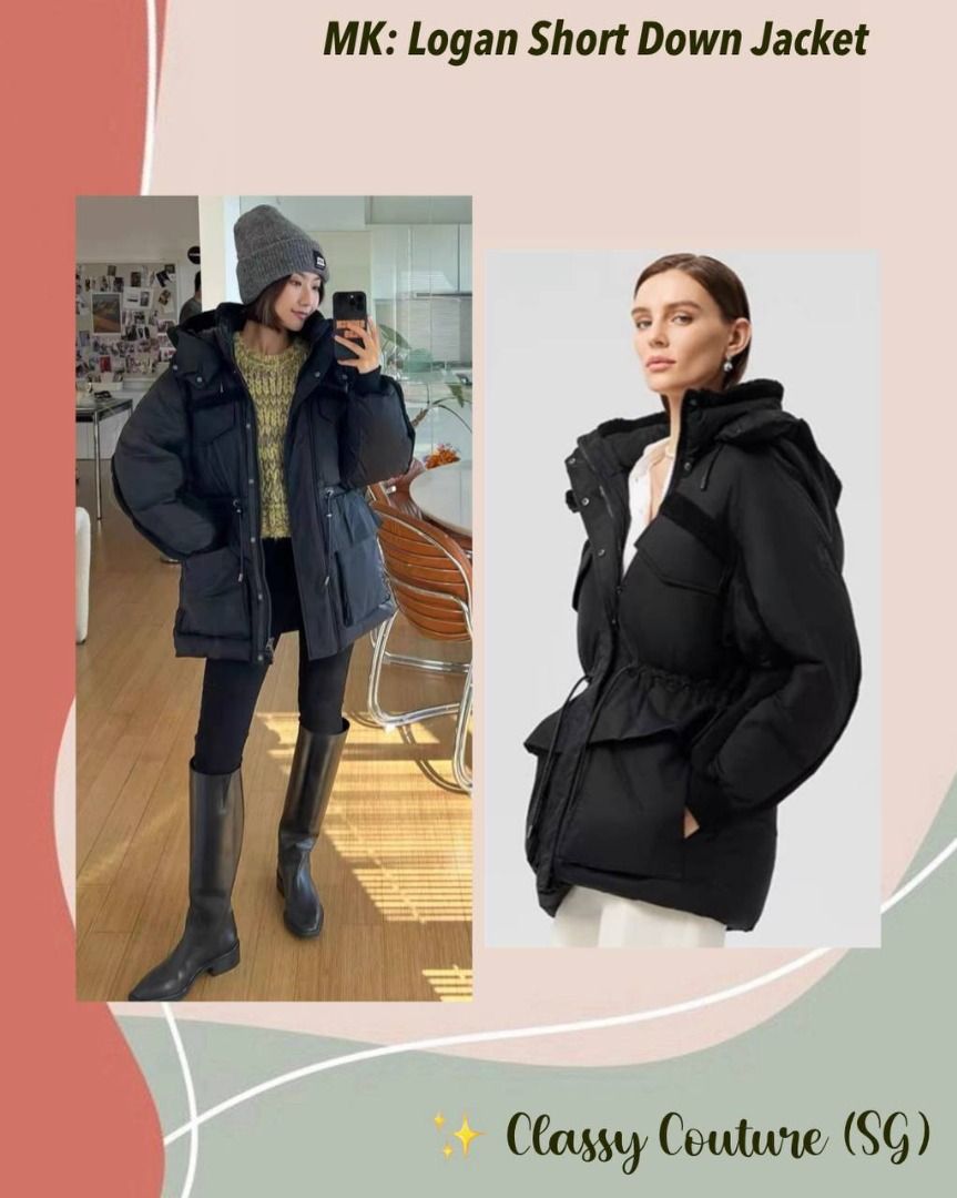 Mackage Logan Short Down Jacket in Black, Women's Fashion, Coats ...