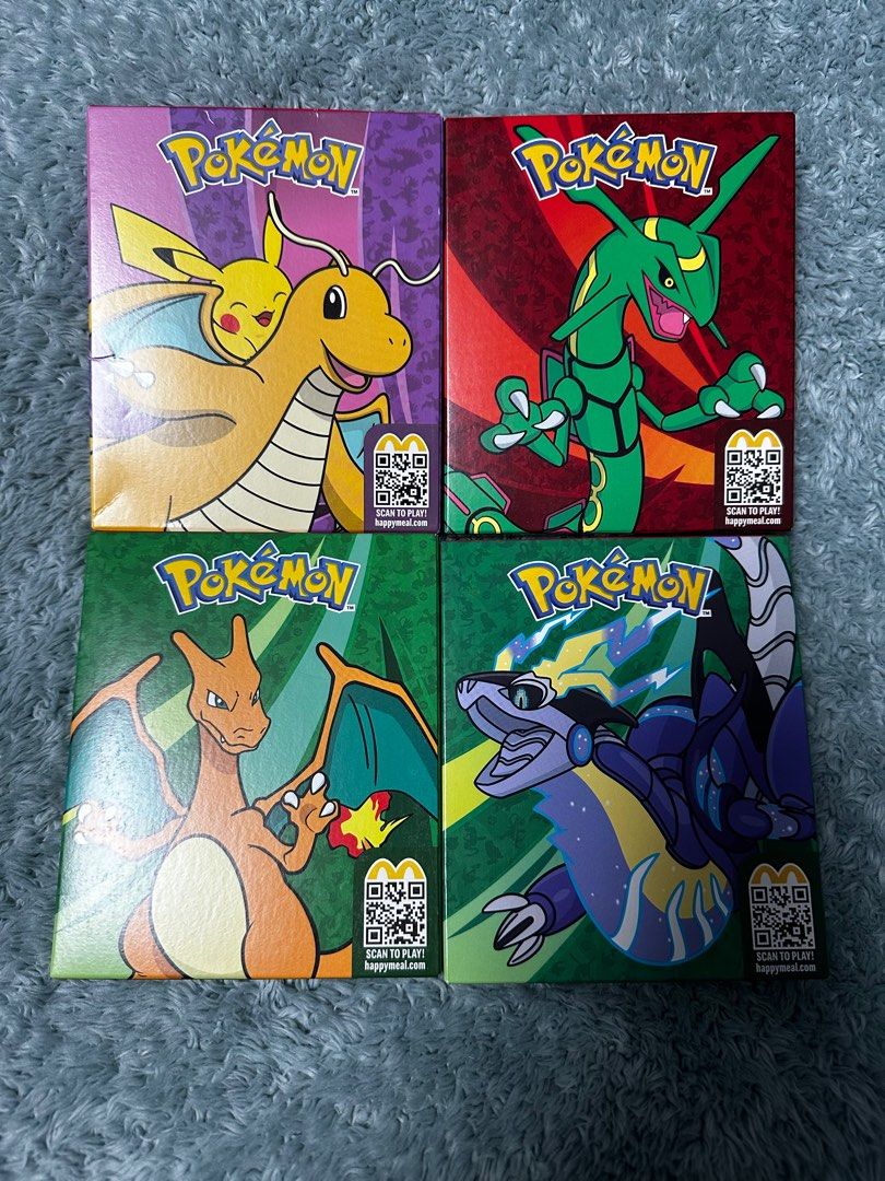 McDonald's Pokemon Happy Meal Cards Set Dragonite Pikachu rayquaza charizard miraidon, Hobbies ...