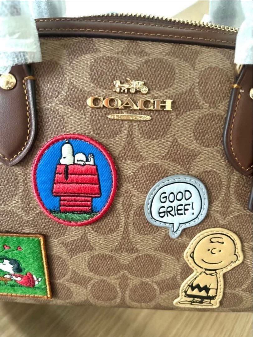new coach x snoopy peanuts rowan rare limited shoulder bag, Luxury, Bags & Wallets on Carousell
