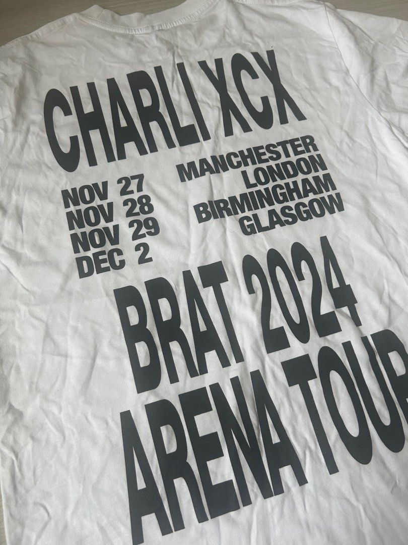 Official Charli XCX Brat UK Arena Tour Shirt, Women's Fashion, Tops ...