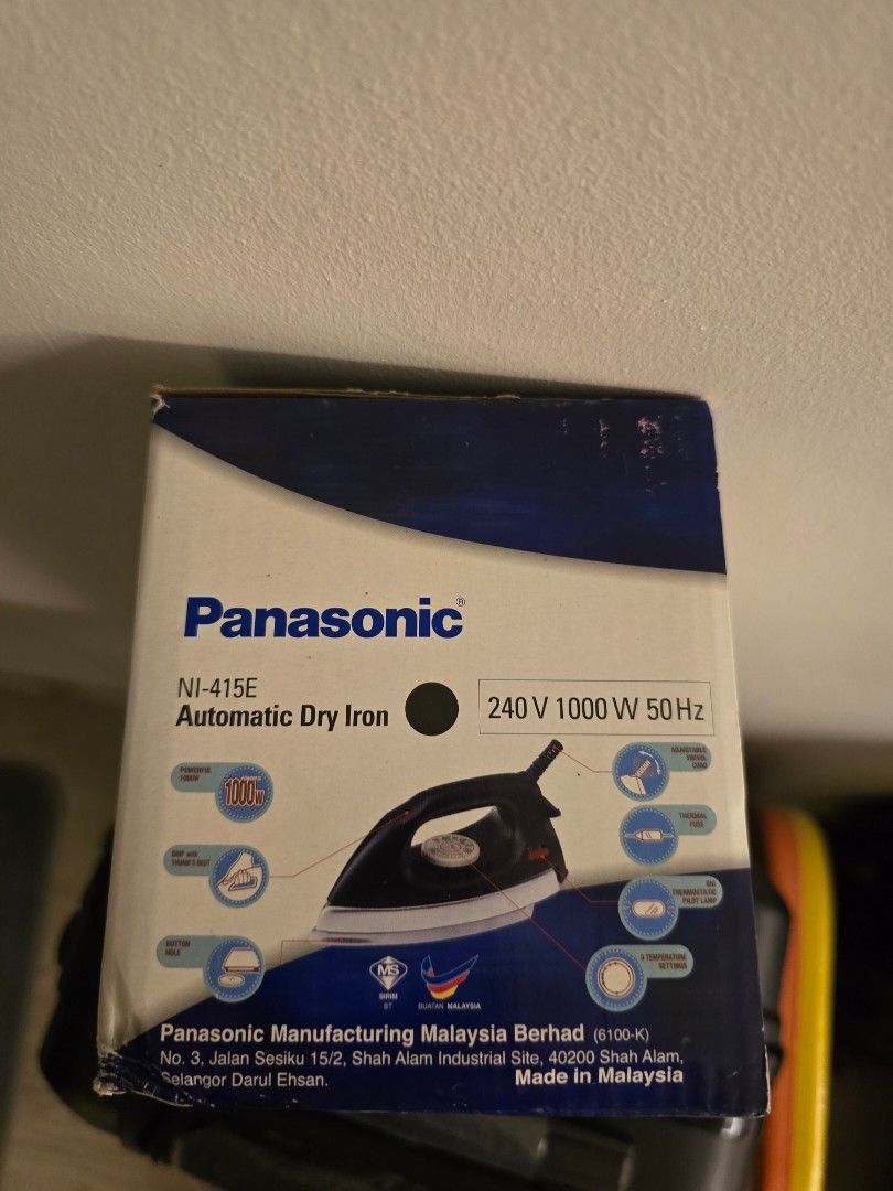 Panasonic NI-415E Automatic Dry Iron, TV & Home Appliances, Irons ...