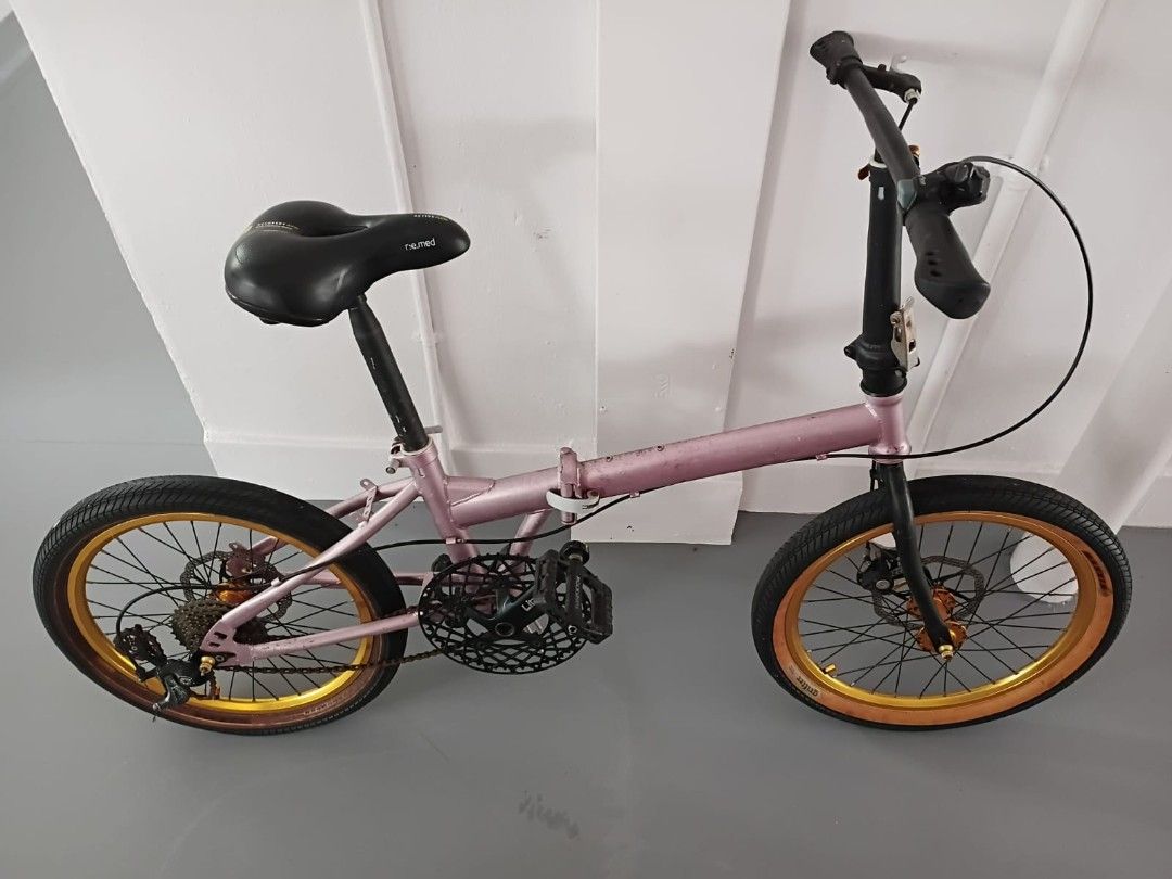 Pink Folding Bike, Sports Equipment, Bicycles & Parts, Bicycles on Carousell