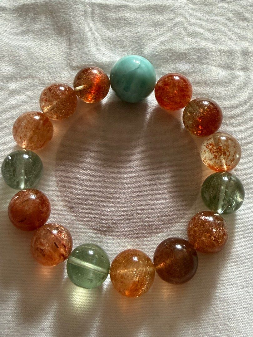 Premium grade. Authentic Larimar bead and Arusha bracelet 14mm, Hobbies ...