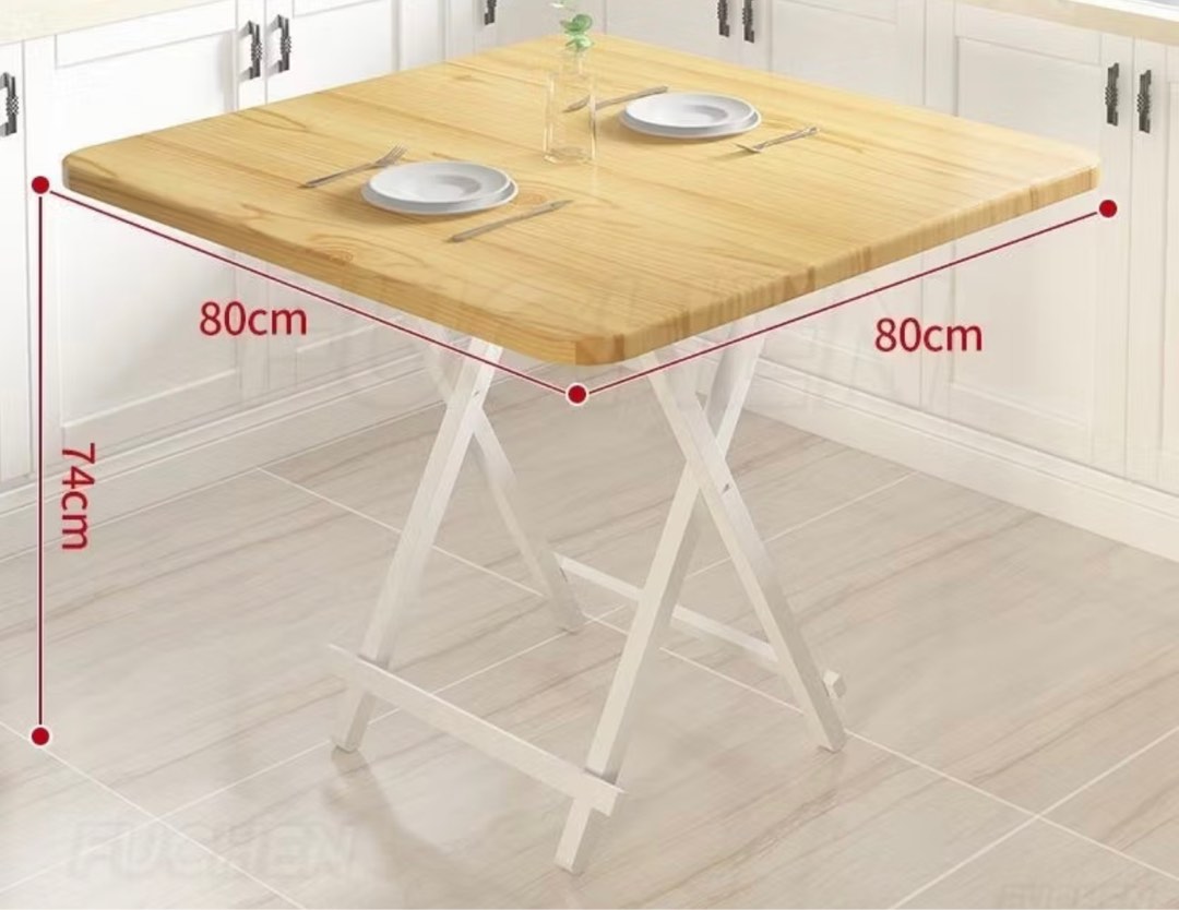 Square Folding Table - 80cm x 80cm, Furniture & Home Living, Furniture ...