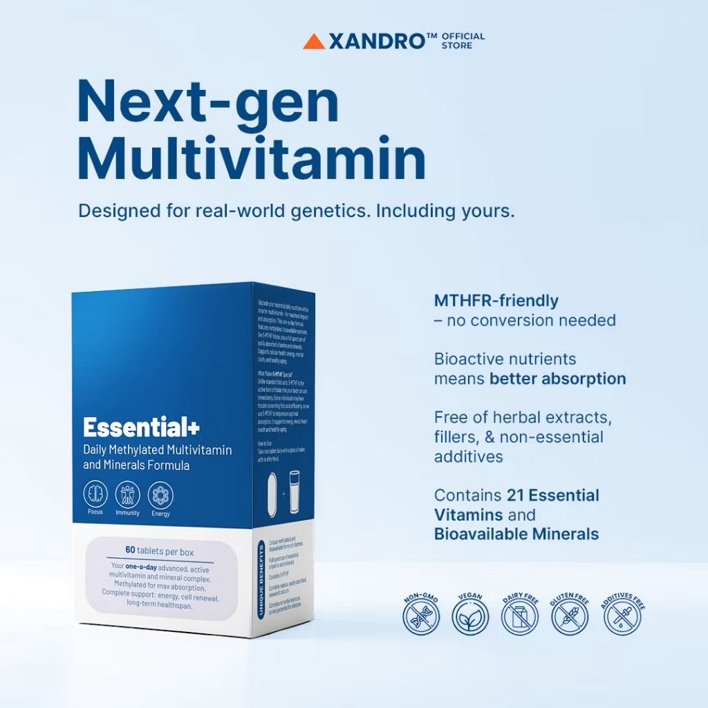 Xandro Essential+ (Daily Methylated Mutlivitamin and Minerals Formula ...
