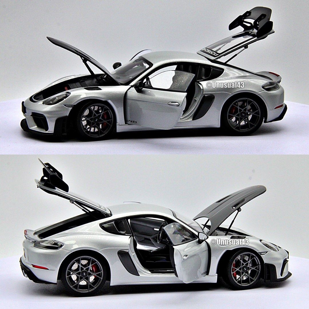 1/18 Minichamps Porsche Cayman GT4 RS 2024 Weissach Package Silver ...