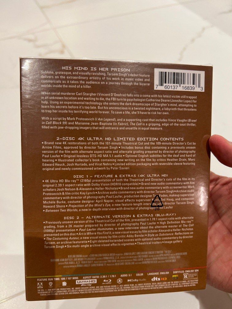 (4K) The Cell 4K UHD Ultra HD Blu-ray bluray, Hobbies & Toys, Music ...