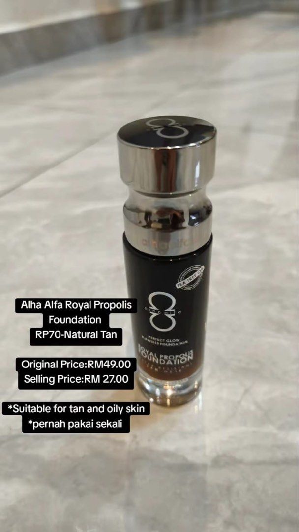 Alha Alfa Royal Propolis Foundation RP70-Natural Tan, Beauty & Personal ...