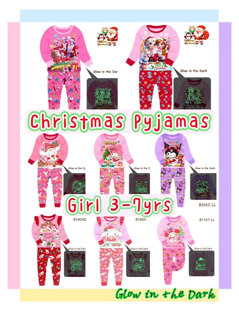 BN Barbieliya Girls Christmas Pyjamas 3-7Yrs Pajamas Kuromi Melody ...