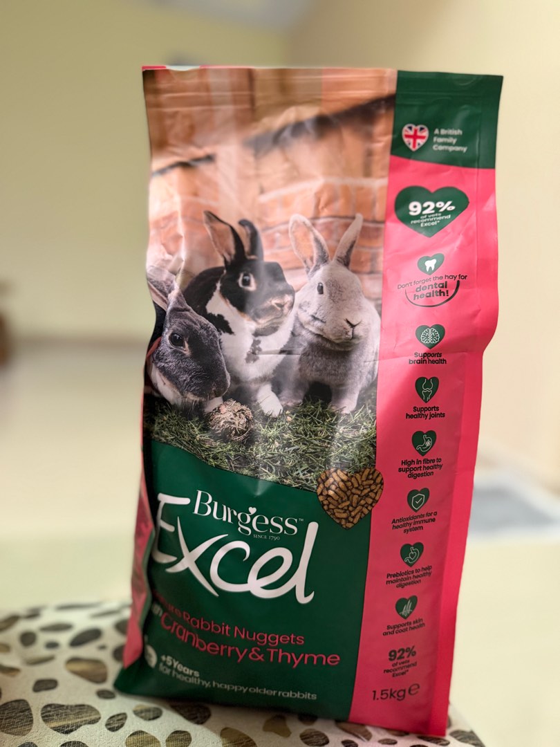 Burgess Excel Mature Rabbit Nuggets - Cranberry & Thyme, Pet Supplies ...