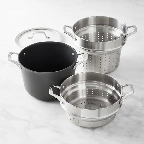 Calphalon Premier Hard Anodized Multi-Pot Cookware with Tempered Glass ...