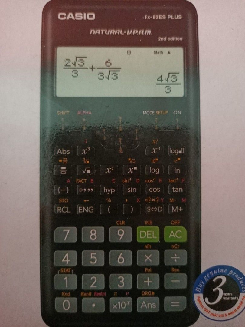 Casio fx-82ES PLUS 2nd Edition Scientific Calculator, Hobbies & Toys, Stationery & Craft ...
