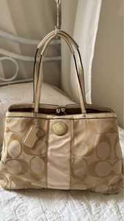 Coach Dominic In Signature Canvas Sling Bag In Tan Black, Luxury, Bags ...
