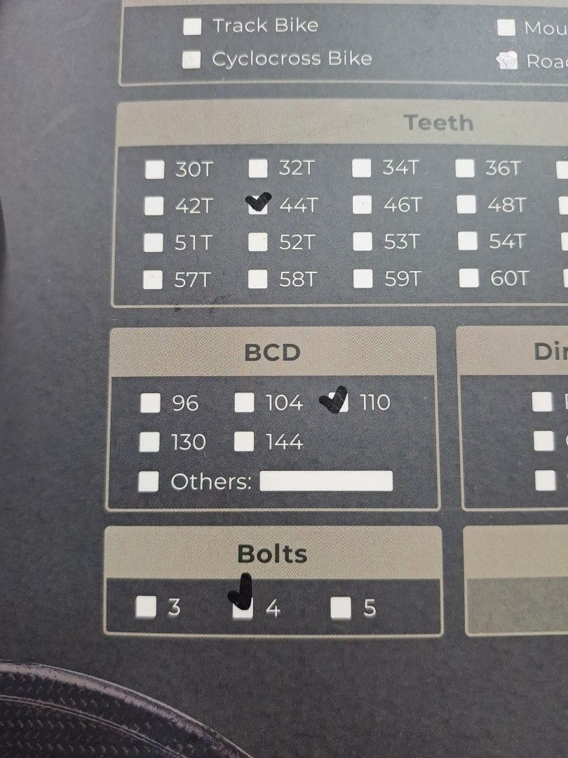 DR Digirit Carbon Fiber Chainring 44T, Sports Equipment, Bicycles ...