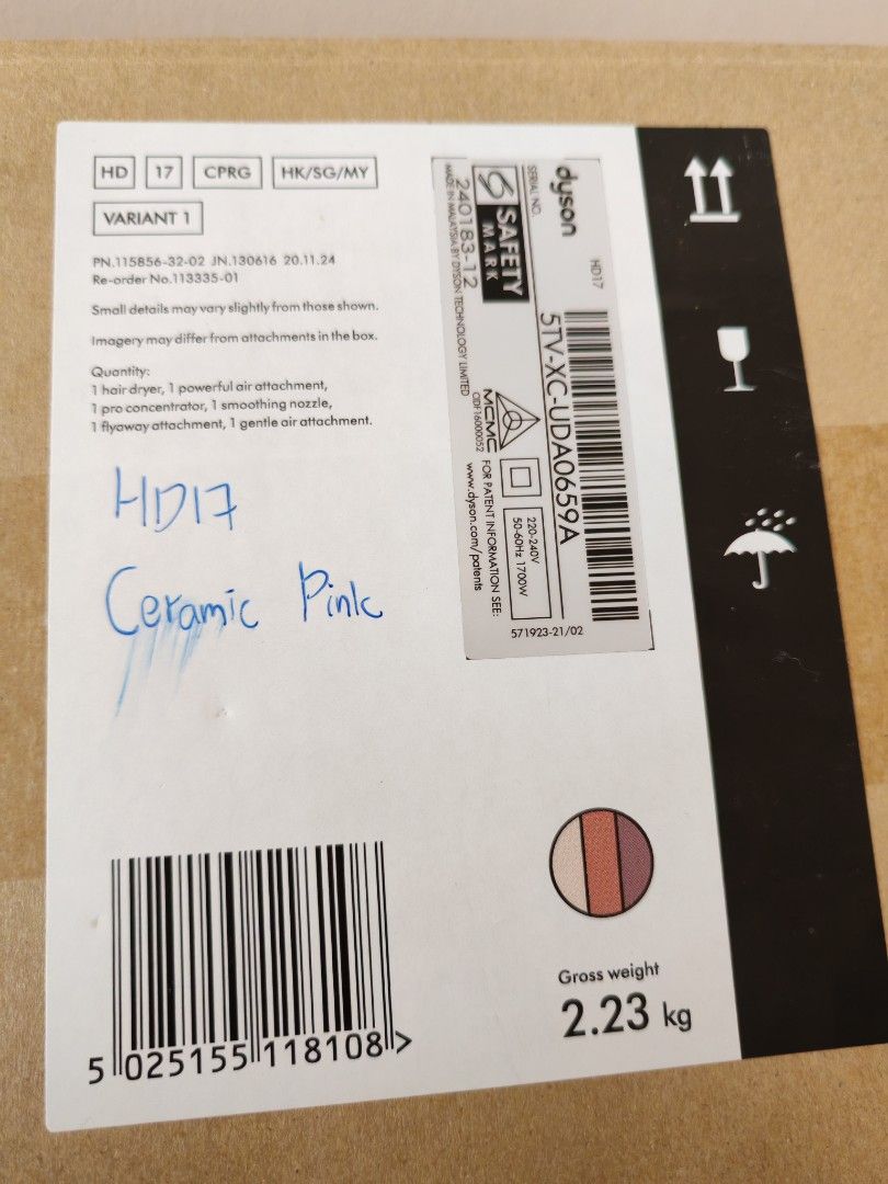 Dyson Supersonic Hair Dryer HD17 Ceramic Pink, Beauty & Personal Care ...