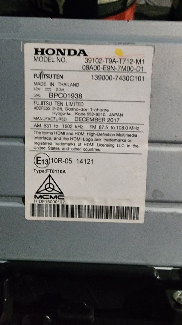 Honda City GM6 Head Unit Original OEM, Auto Accessories on Carousell